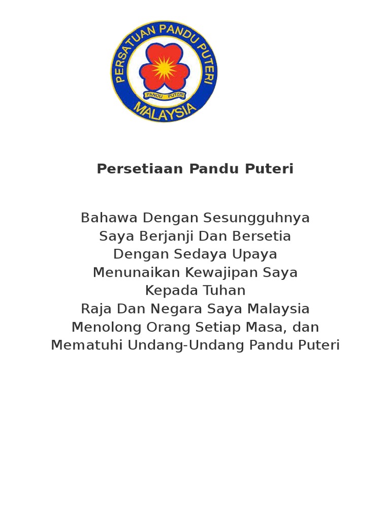 Persetiaan Pandu Puteri | PDF