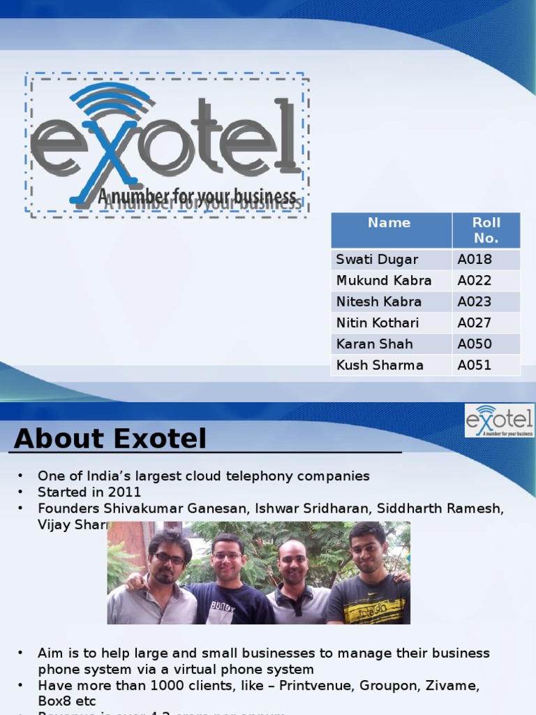 Exotel Ver1.0pptx | PDF | Cloud Computing | Computer Engineering