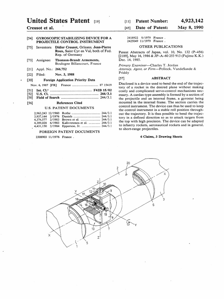 United States Patent (191 | PDF | Rotation Around A Fixed Axis | Trajectory