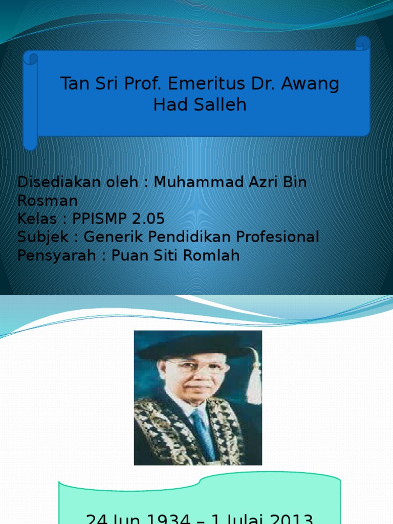 Biodata Awang Had Salleh | PDF