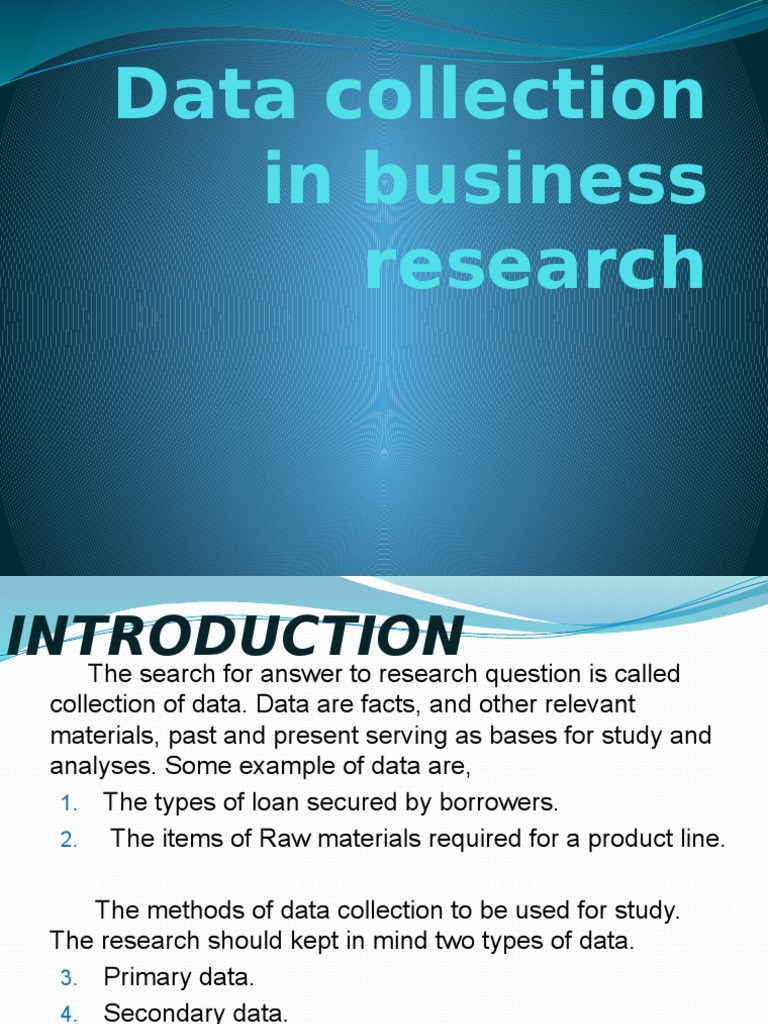Data Collection in Business Research | PDF