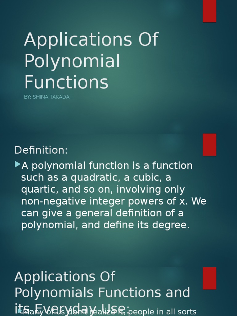 Applications of Polynomial Functions | PDF | Polynomial | Function ...