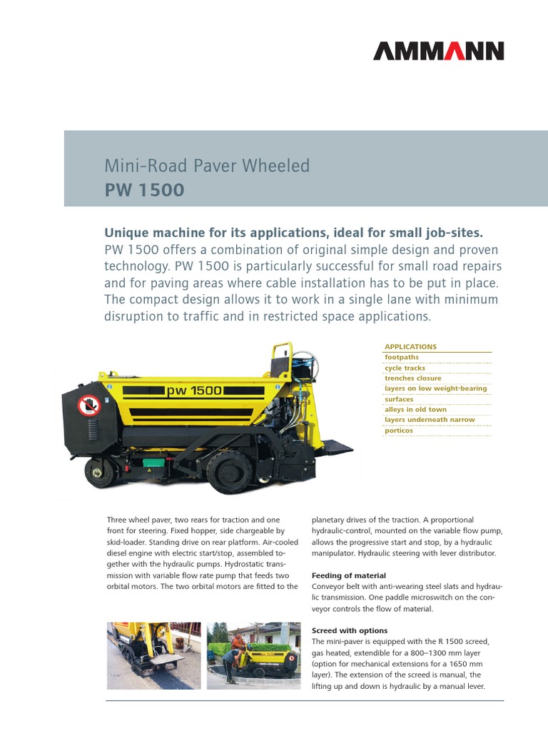 Mini Pavare PW1500 | PDF | Transmission (Mechanics) | Engines