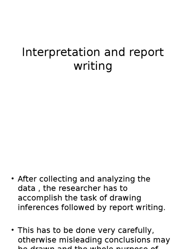 Interpretation and Report Writing | PDF | Methodology | Scientific Method
