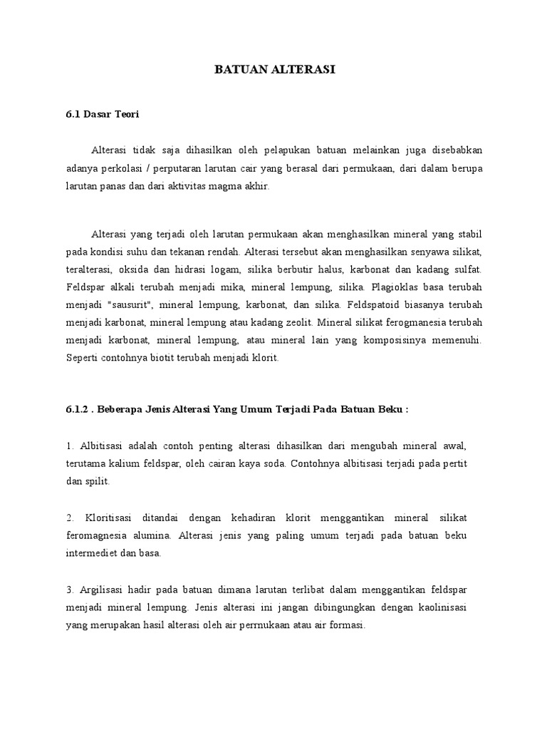 Batuan Alterasi | PDF