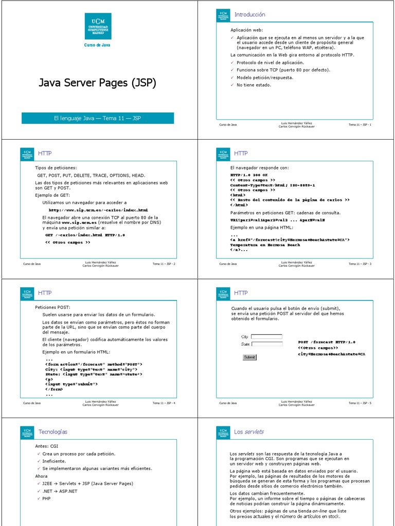 Introducción a Java Server Pages (JSP) | PDF | Páginas del servidor Java | Servlet Java