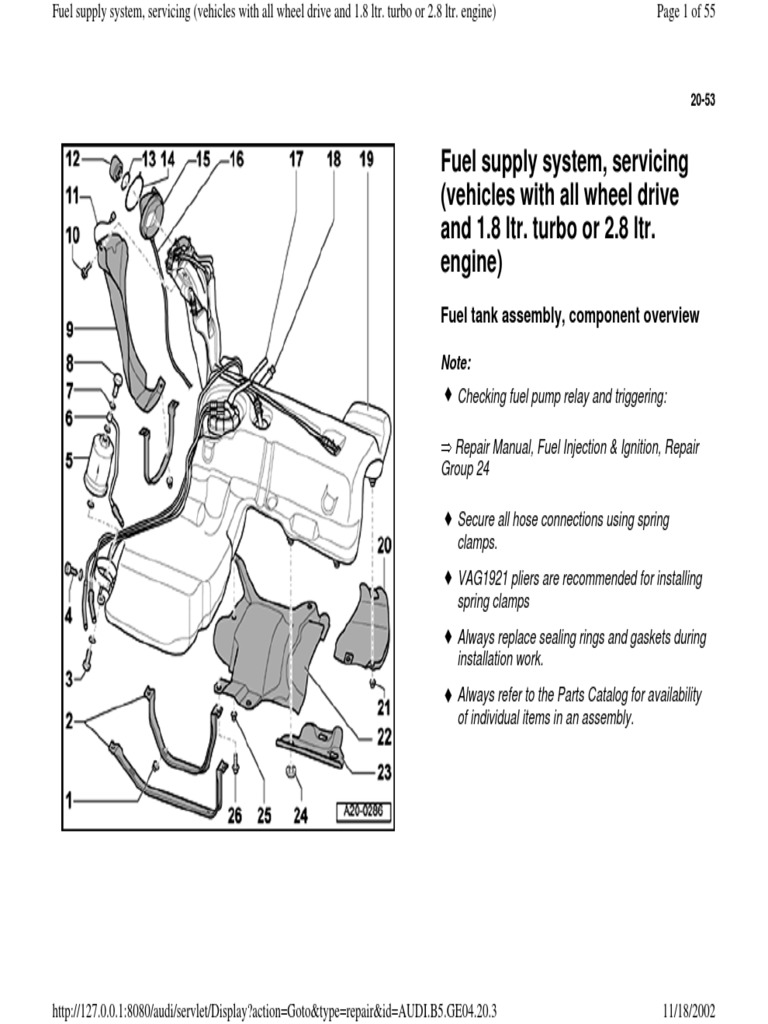 Audi A4 1.8T Fuel System Guide | PDF | Distributor | Fuse (Electrical)