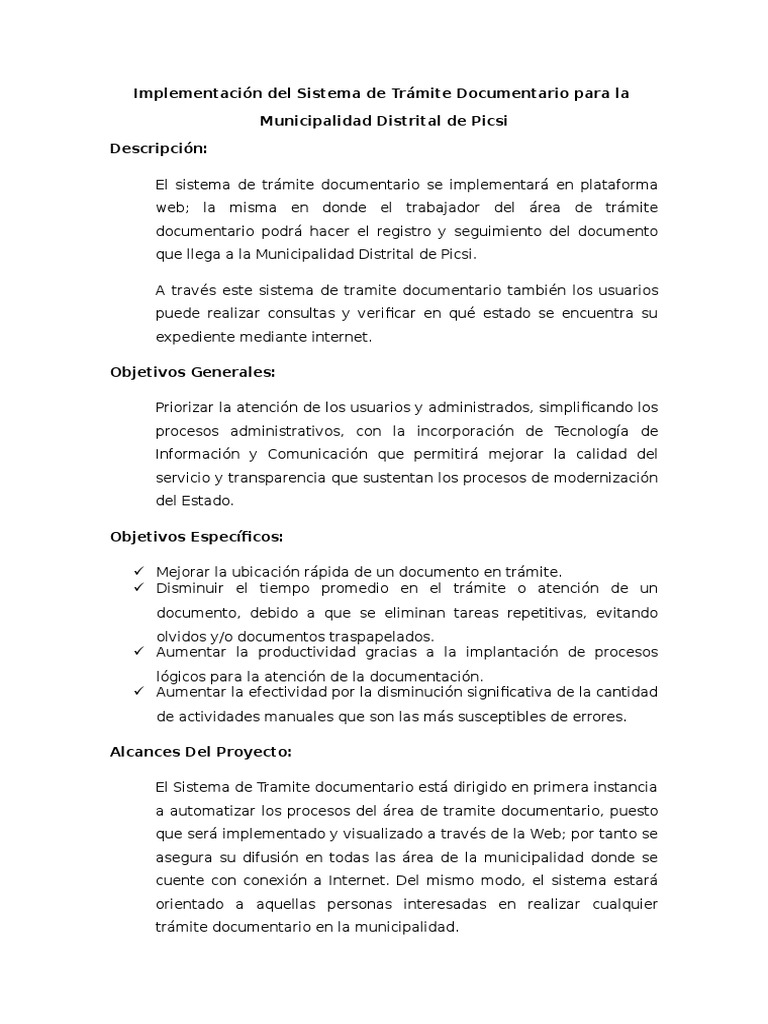 Implementación Del Sistema de Trámite Documentario | PDF | Caso de uso | Software