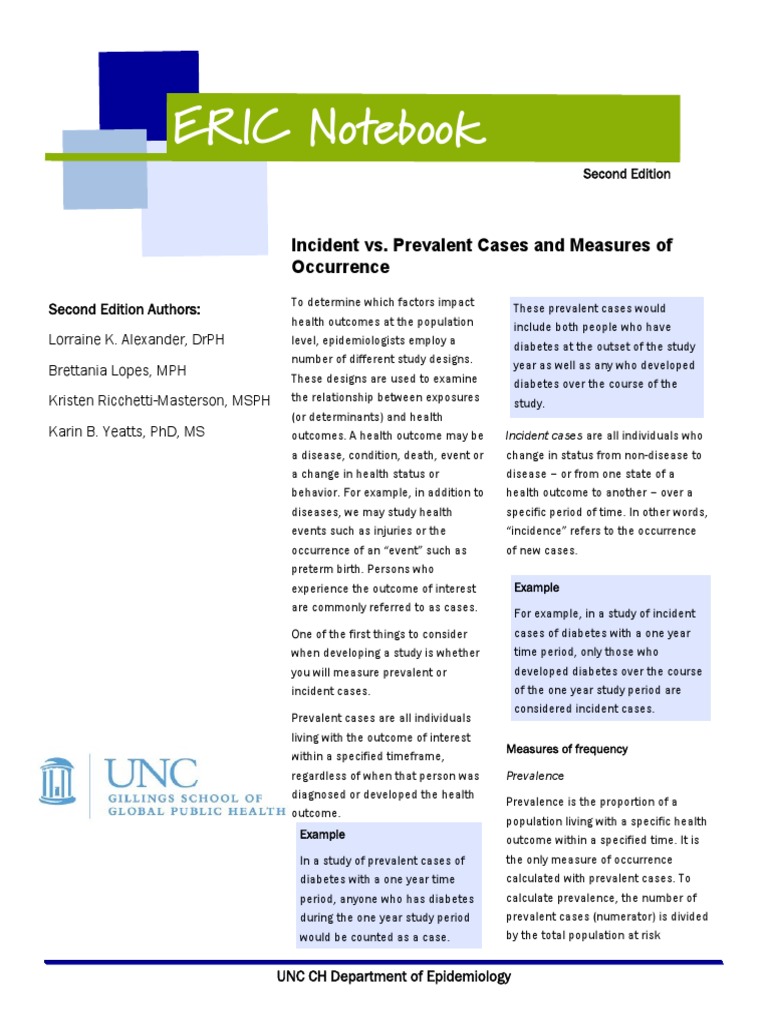 Incident vs. Prevalent Cases and Measures of Occurrence | PDF ...