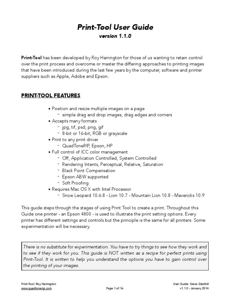 Print-Tool User Guide Overview | PDF | Adobe Photoshop | Printer ...
