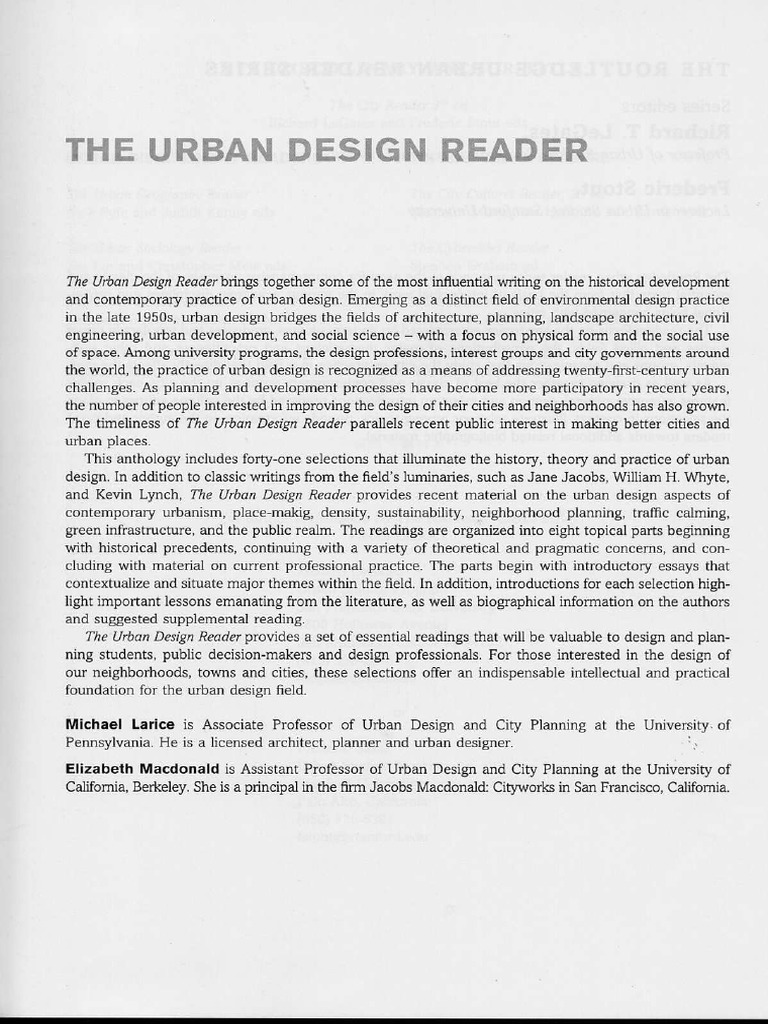 Urban Design Reader | PDF