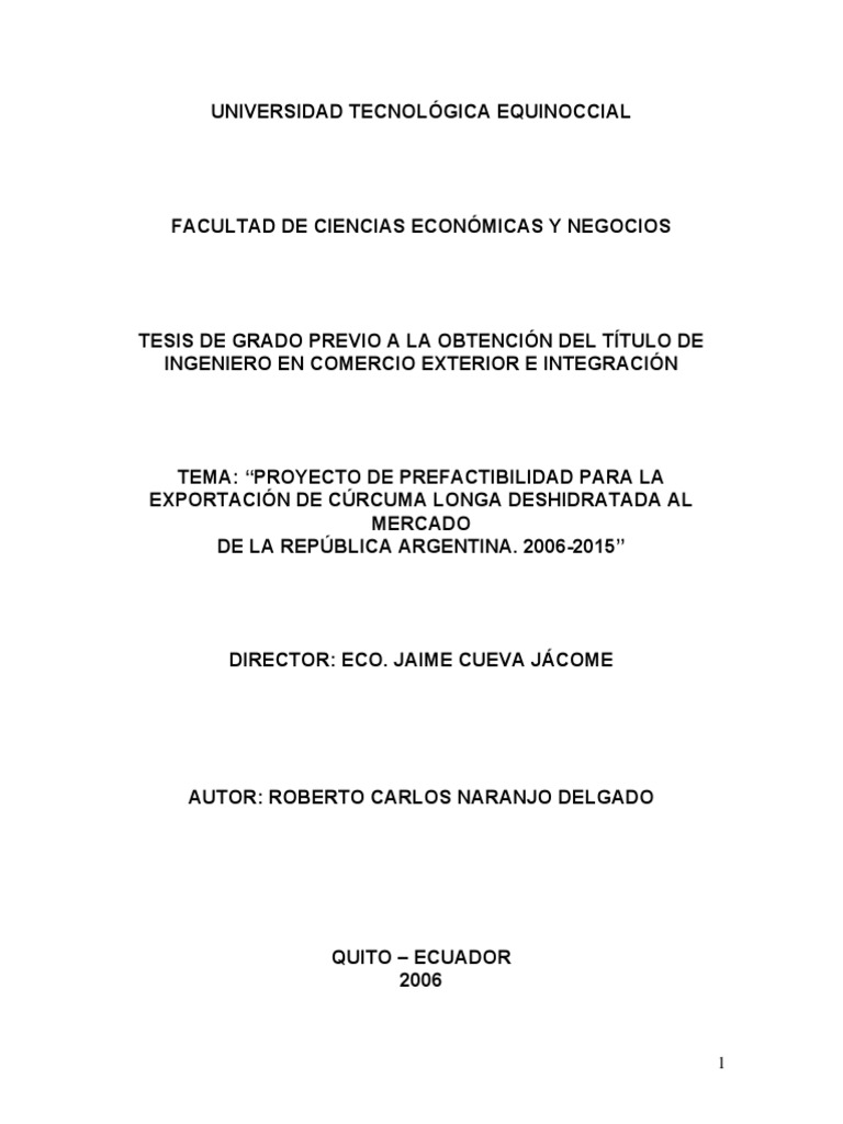 Exportación de Cúrcuma Longa Deshidratada Al | PDF | especia | Oferta ...