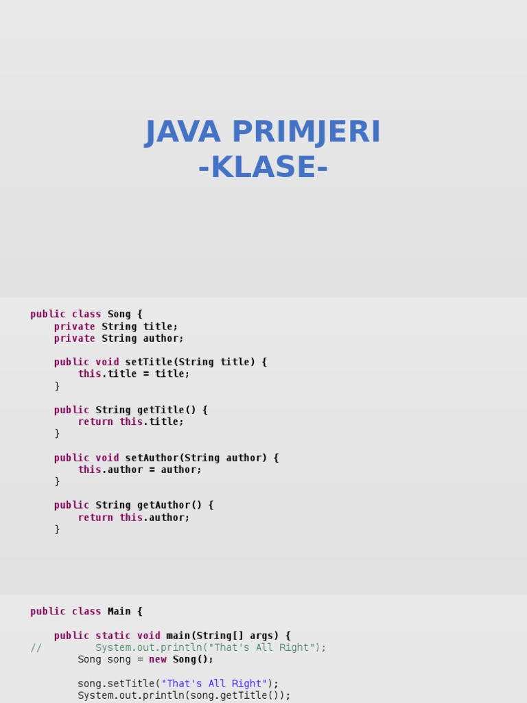 Java Klase | PDF | Song Recordings | Recorded Music