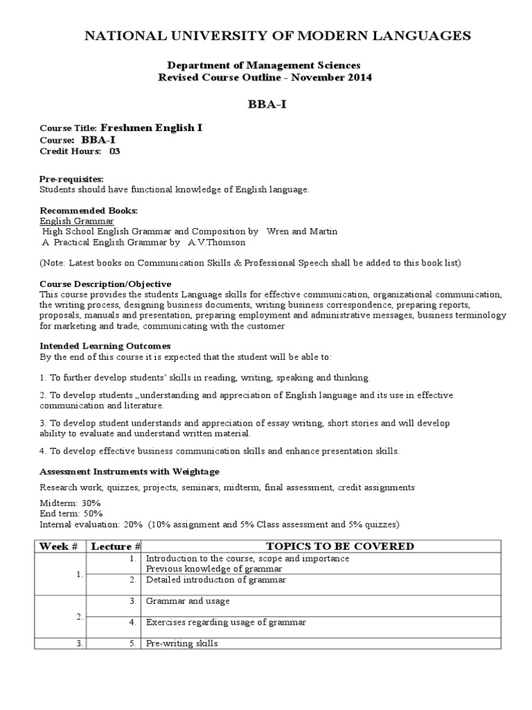 Developing English Communication Skills for Business: An Overview of ...
