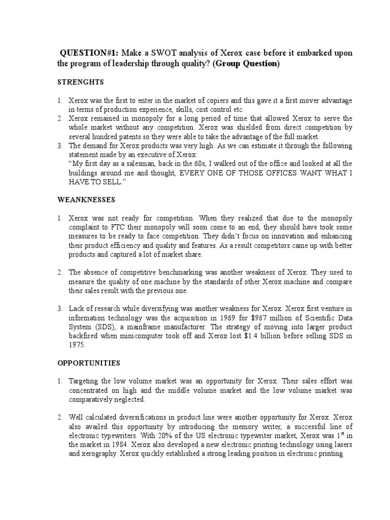TQM Case Study | PDF | Photocopier | Business Process