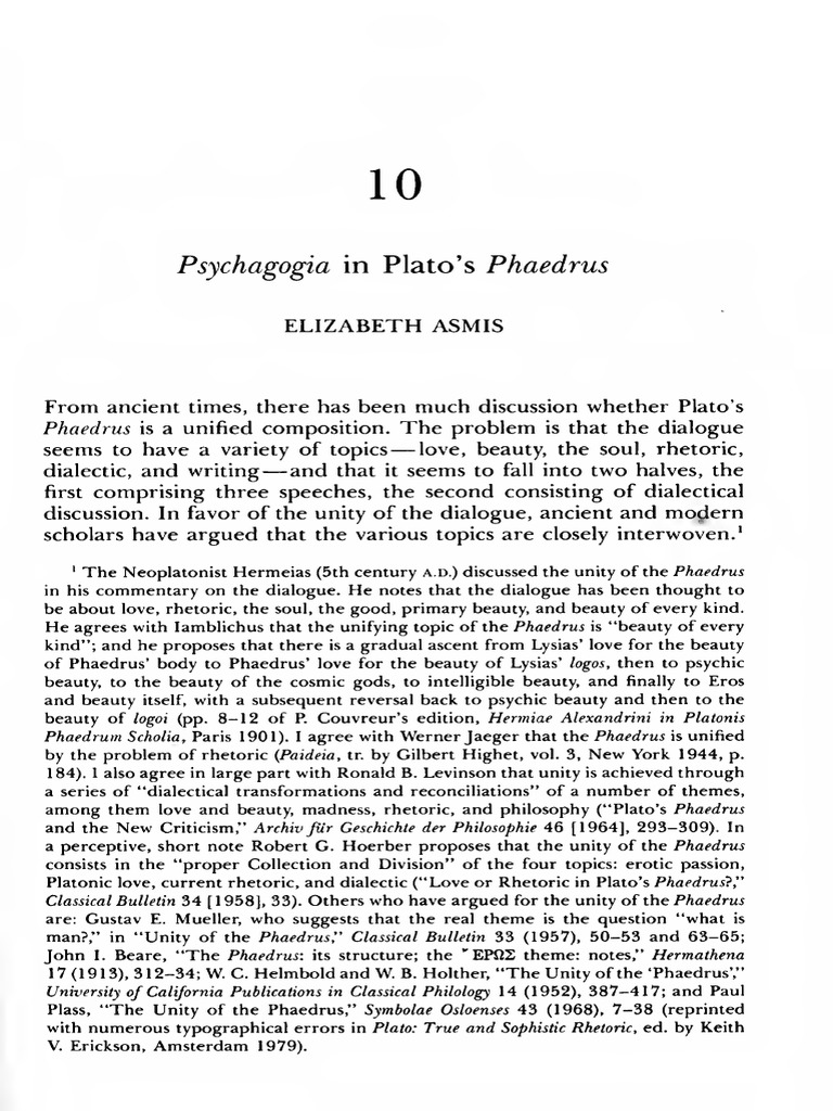 Psychagogia in Plato's Phaedrus | PDF | Rhetoric | Plato