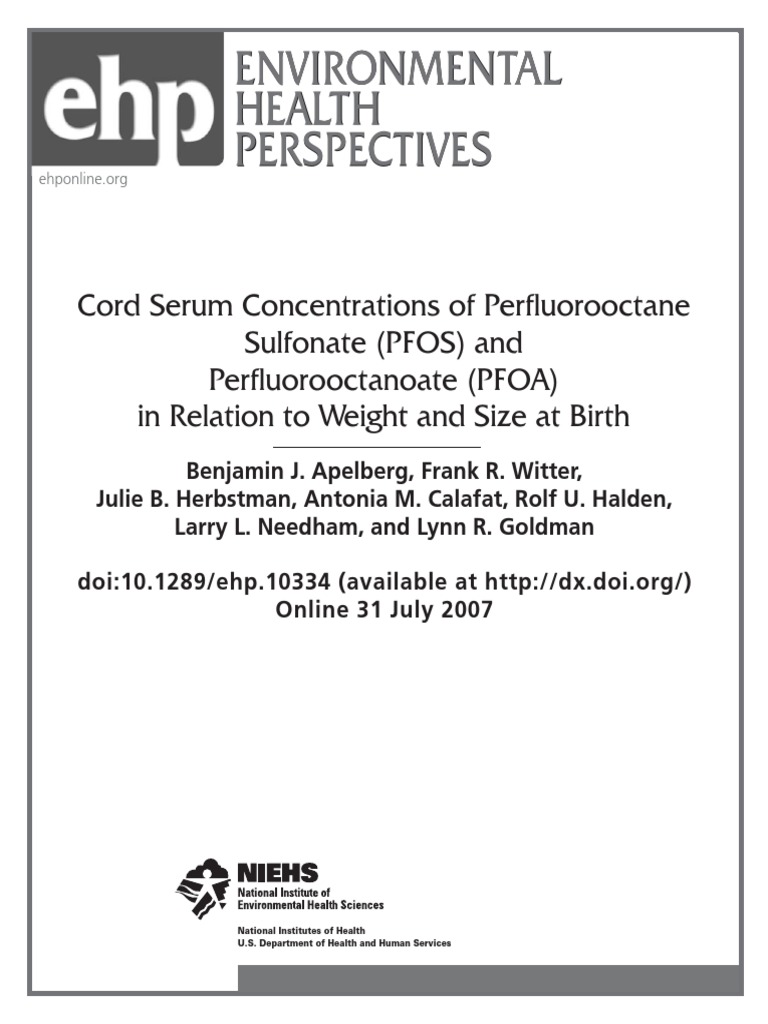 Environmental Health Perspectives | PDF | Regression Analysis | Wellness