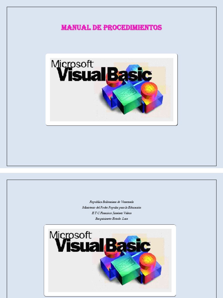 Manual de Visual Basic | PDF | Programación de computadoras | Áreas de informática