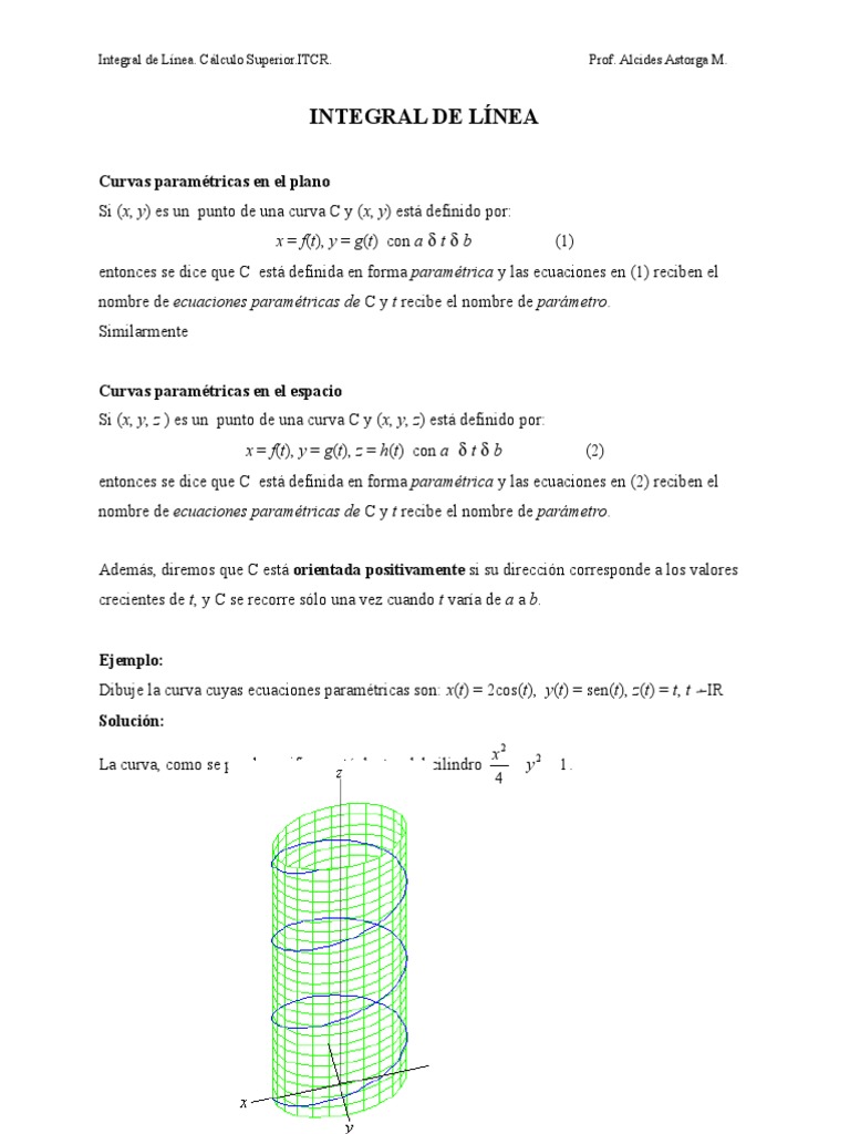 Integral de Linea | PDF | Curva | Integral