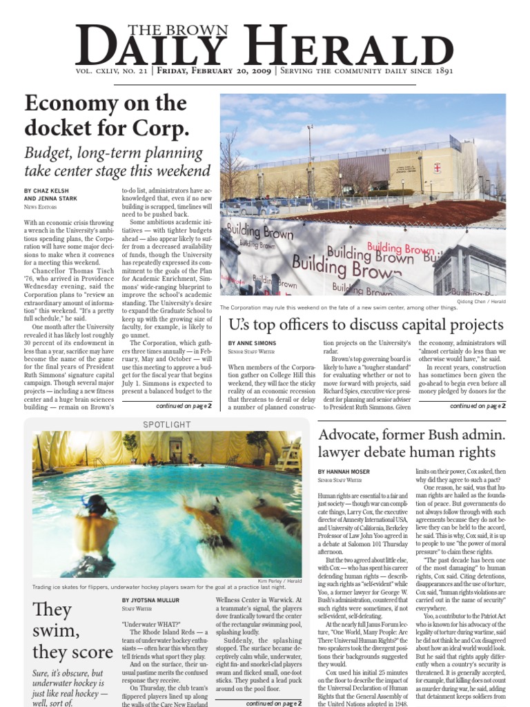 February 20, 2009 Issue | PDF | Brown University | Yale University