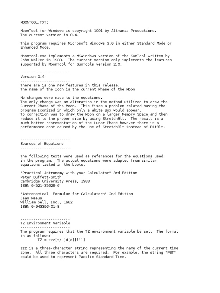 Moon Tool | PDF | Computing | Software