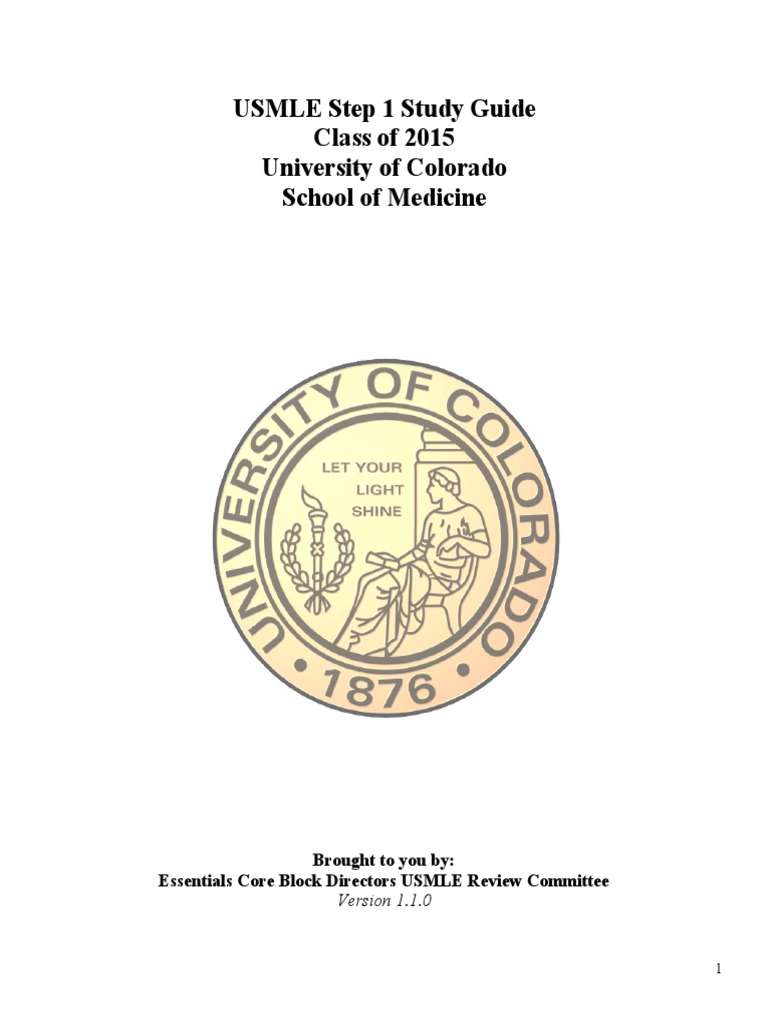 Step 1 Study Guide | PDF | United States Medical Licensing Examination ...