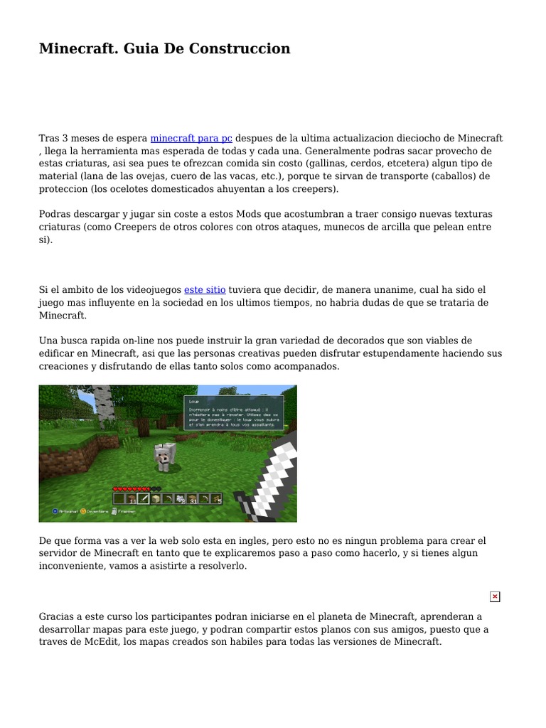 Minecraft. Guia de Construccion | PDF