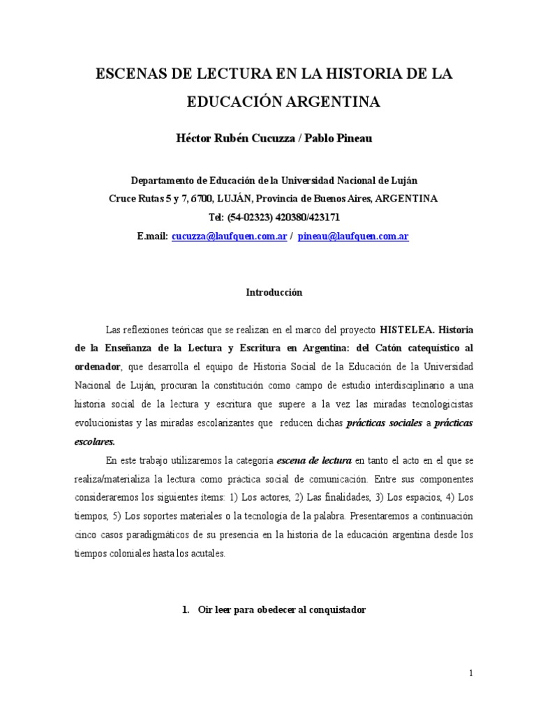 Historia de la lectura en Argentina | PDF | Lectura (proceso) | Publicación