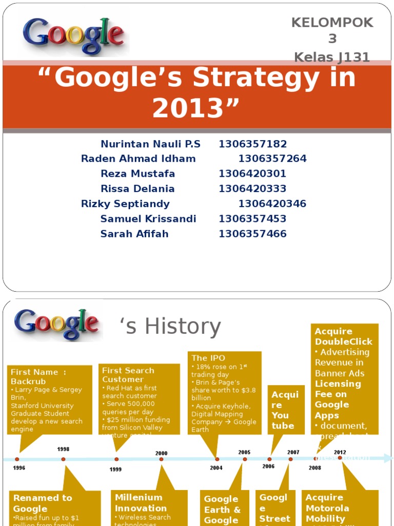 Google Strategy in 2013 - Strategic Management Case | Google | Web ...