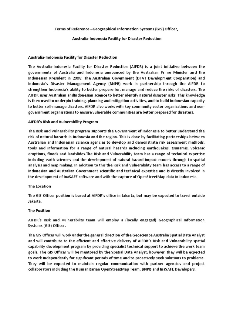 Geographical Information Systems (GIS) Officer | PDF | Geographic ...