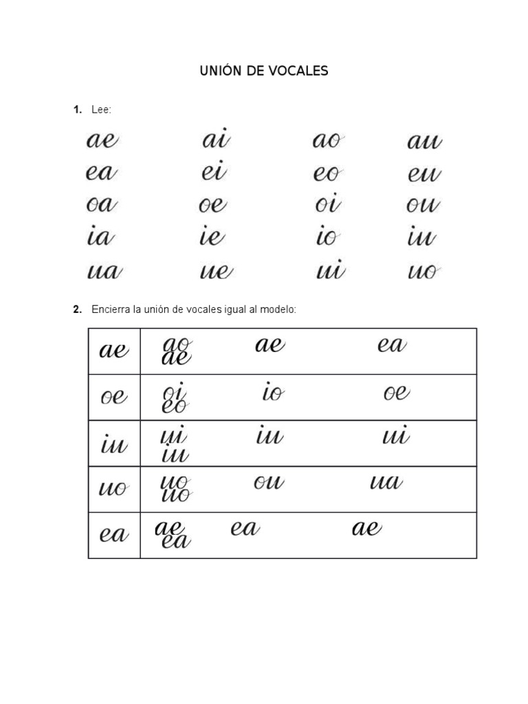 Unión de Vocales | PDF