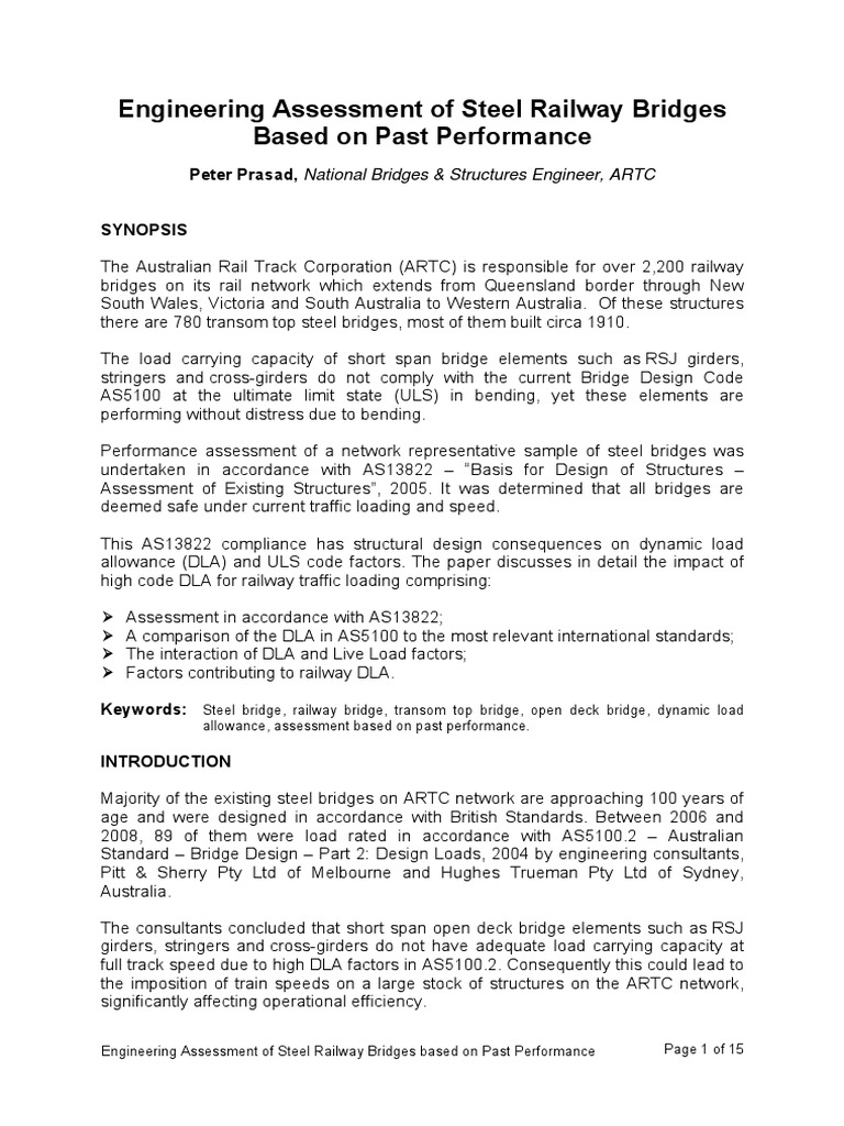 Assessment of Steel Railway Bridges | PDF | Track (Rail Transport ...