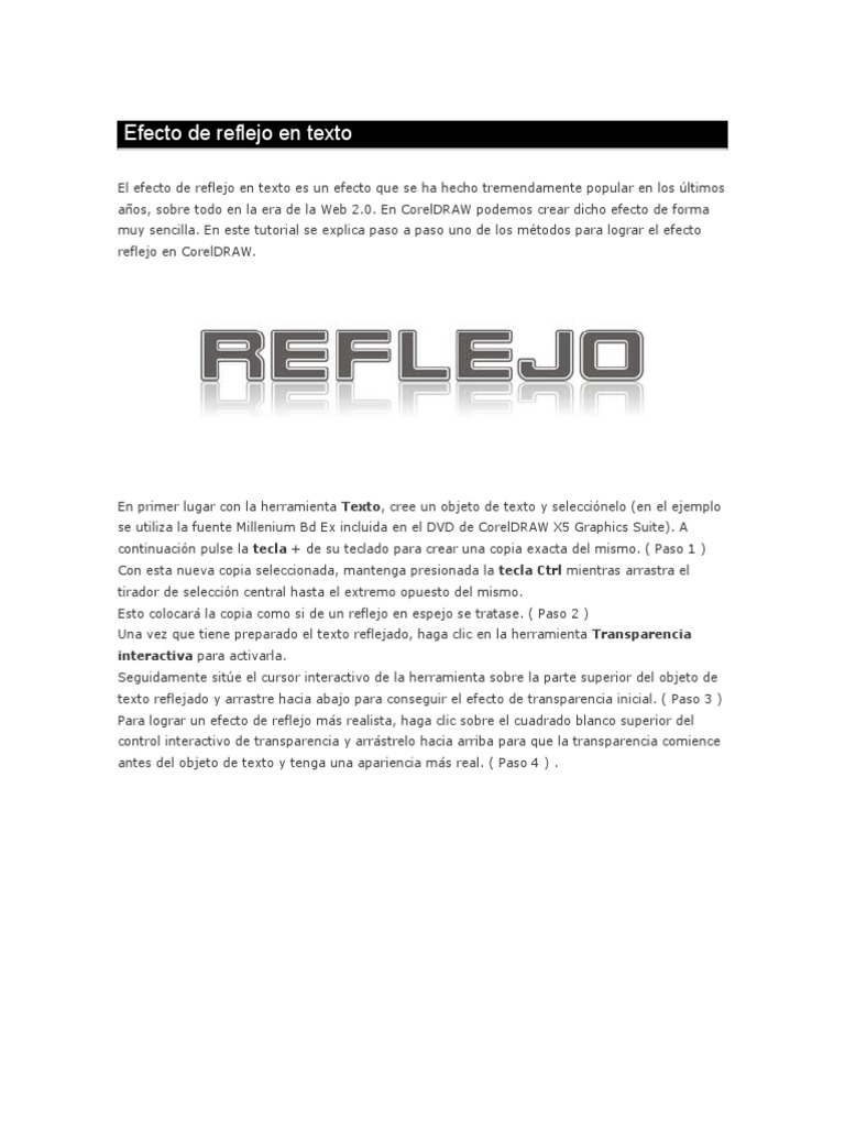 Efecto de Reflejo en Texto | PDF | Arte