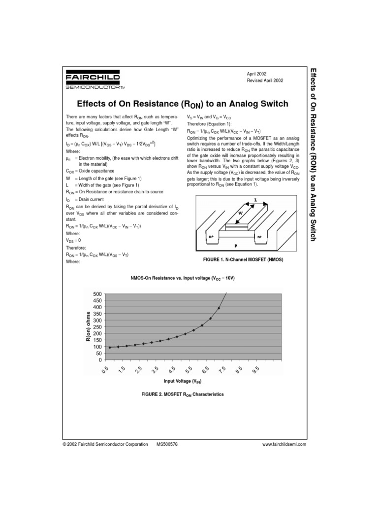 Effects of On Resistance RON To An Analog Switch | PDF | Mosfet | Field ...