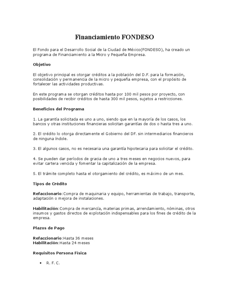 FONDESO | PDF | Bancos | Economias