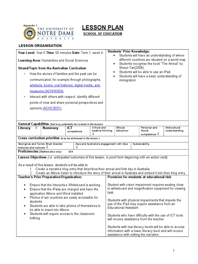 Year 5 Immigration Lesson Plan | PDF | Educational Technology | Pedagogy