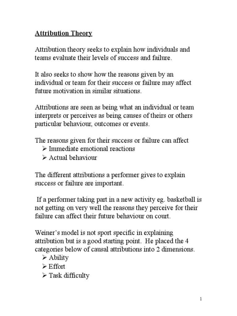 Explaining Success and Failure in Sport: An Overview of Attribution ...
