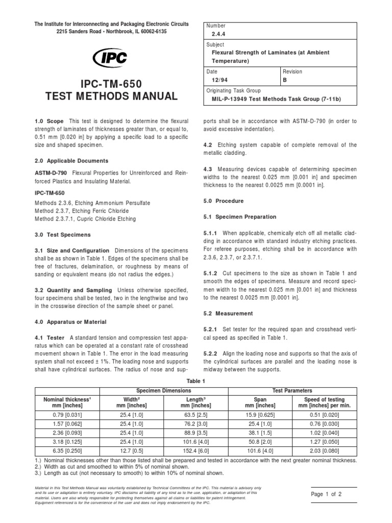 IPC-TM-650 Test Methods Manual | Download Free PDF | Sheet Metal ...