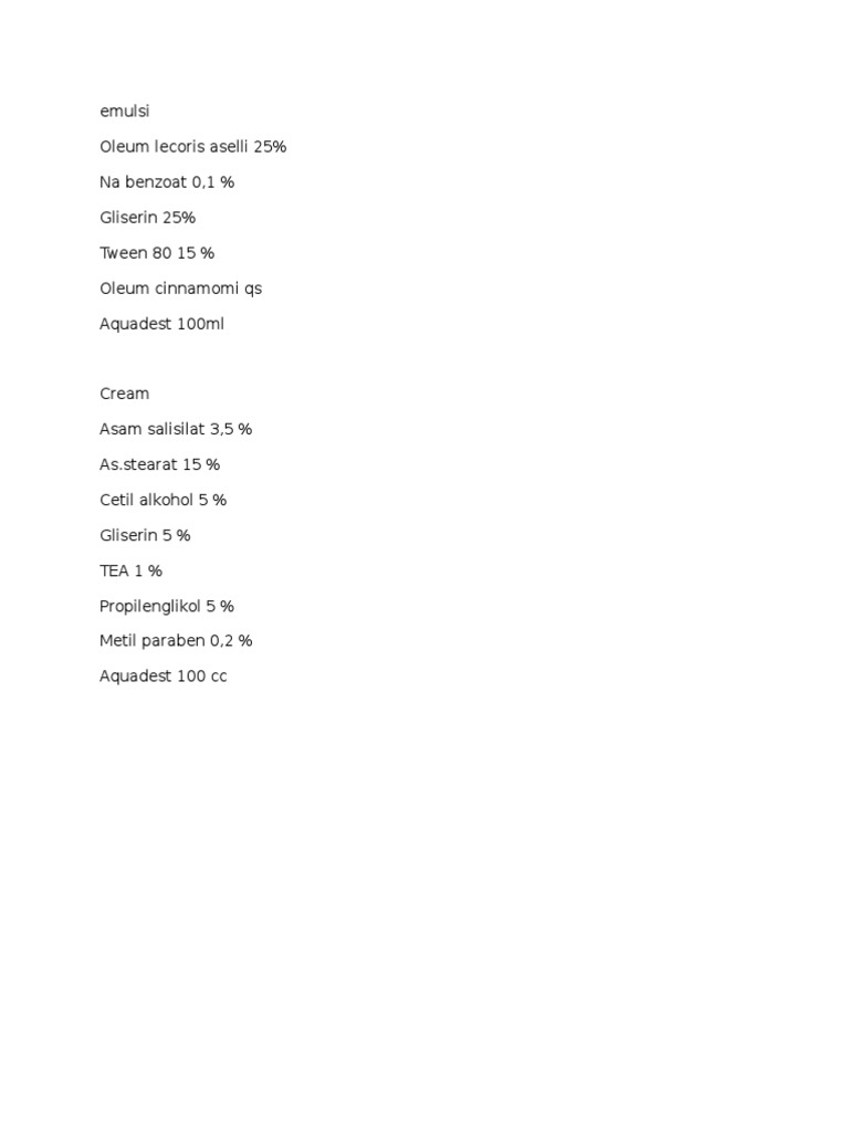 Emulsion Formulation Ingredients Guide | PDF