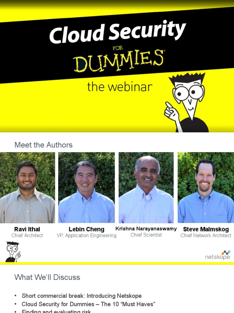 Cloud Security For Dummies Webinar | PDF | Cloud Computing | Web ...