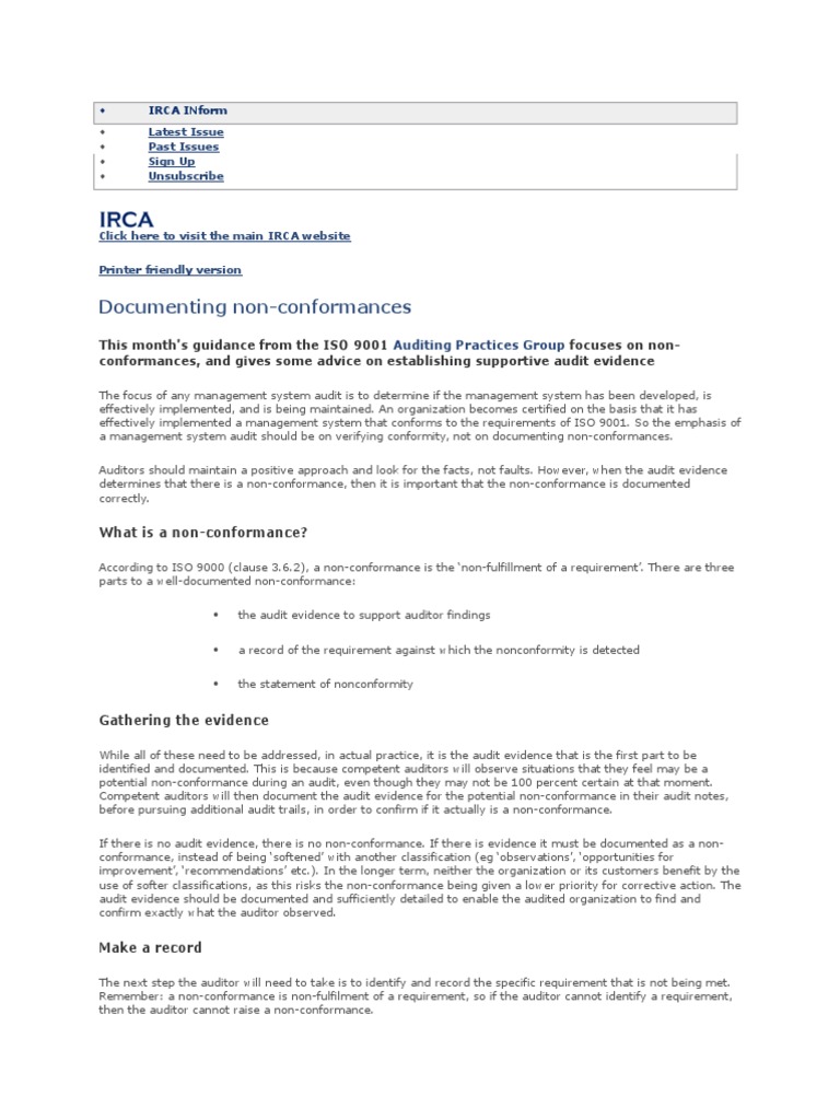 NCR Vs Evidence | PDF | Iso 9000 | Audit