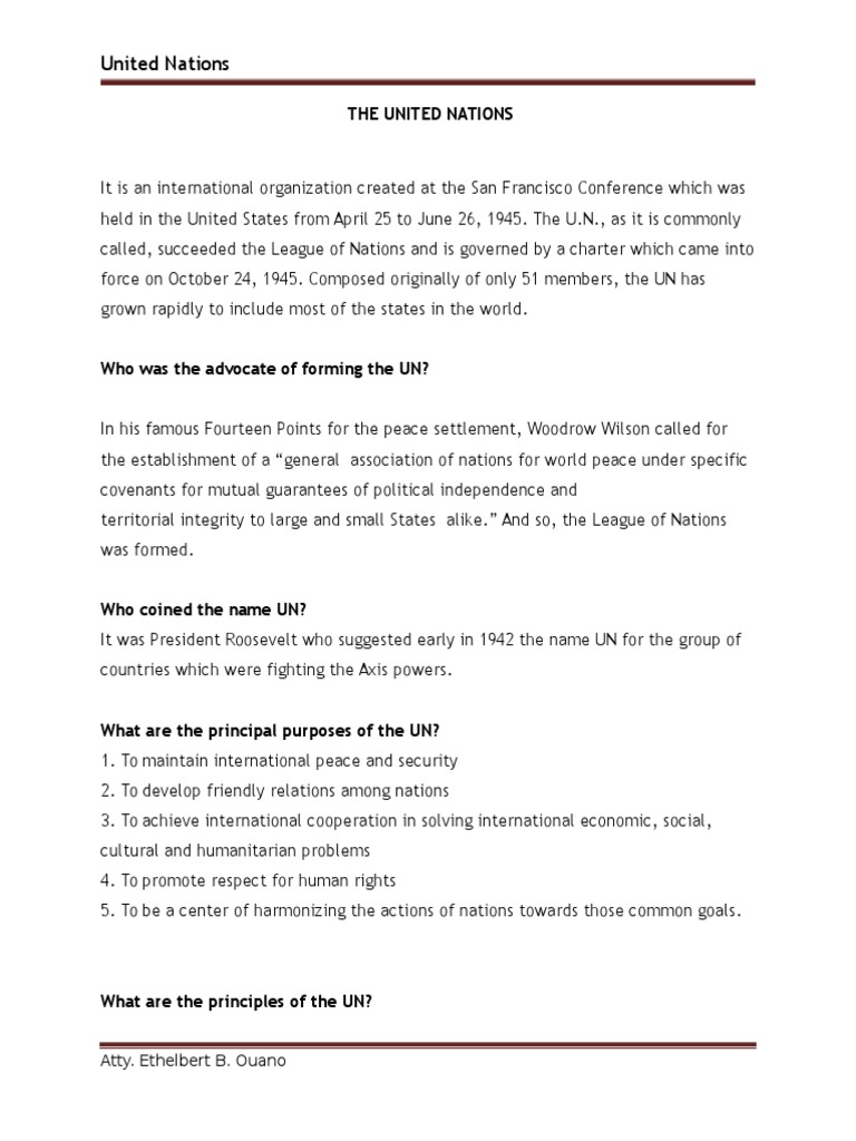 The United Nations | PDF | United Nations | International Relations