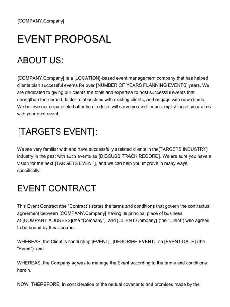 Event Proposal | PDF | Contractual Term | Business Law