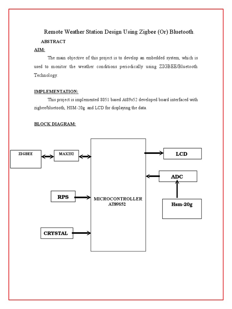 Remote Weather Station Design Using Zigbee | PDF