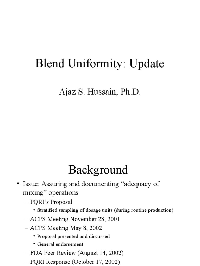 Blend Uniformity | PDF