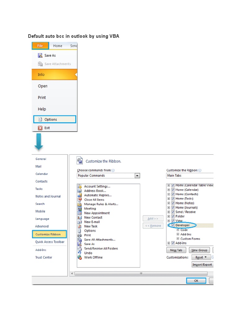 Default Auto BCC in Outlook by Using VBA | PDF | Visual Basic For Applications | Microsoft Outlook