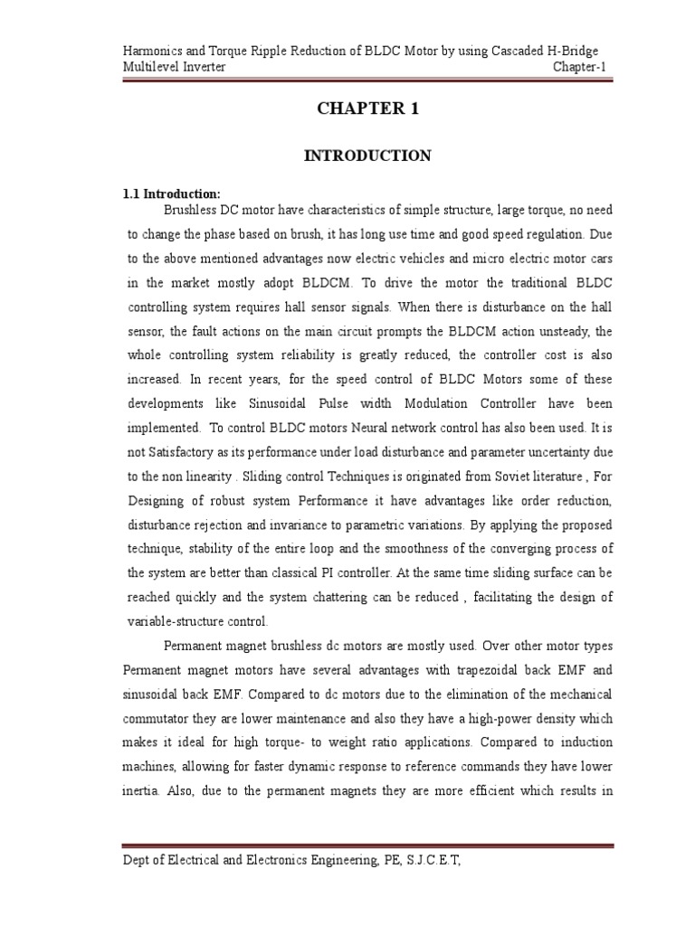 Harmonics and Torque Ripple Reduction of Brushless DC Motor by Using ...