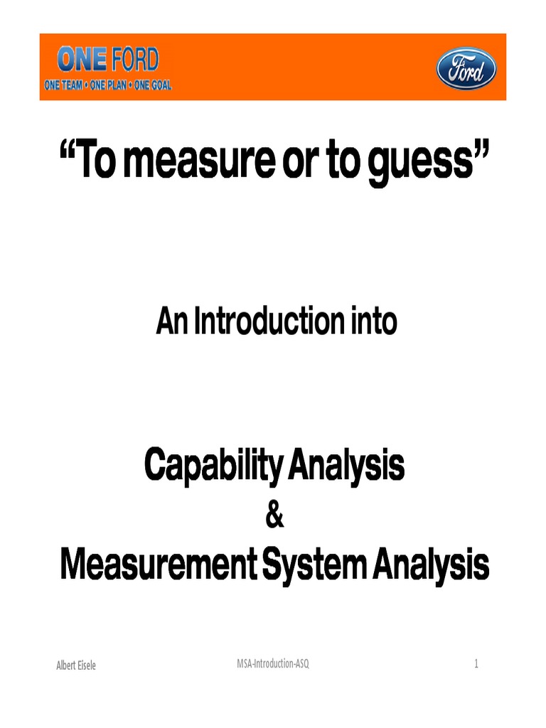 Capability Analysis and MSA Introduction | PDF | Accuracy And Precision ...