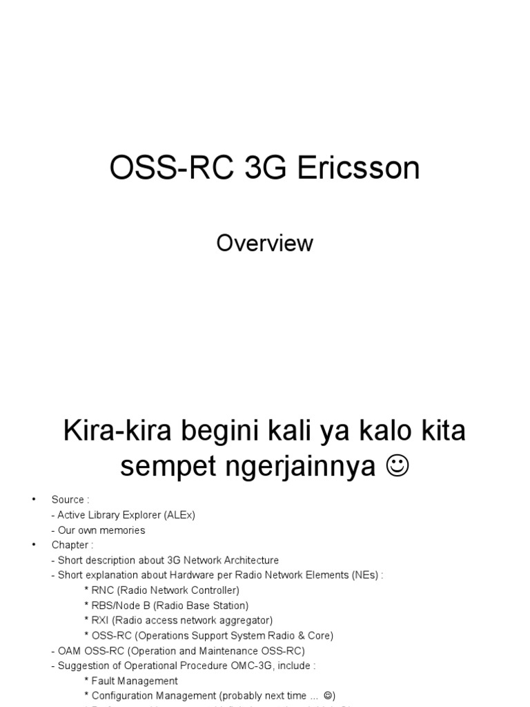 OSS-RC 3G Ericsson | PDF | Telecommunications | Information And Communications Technology