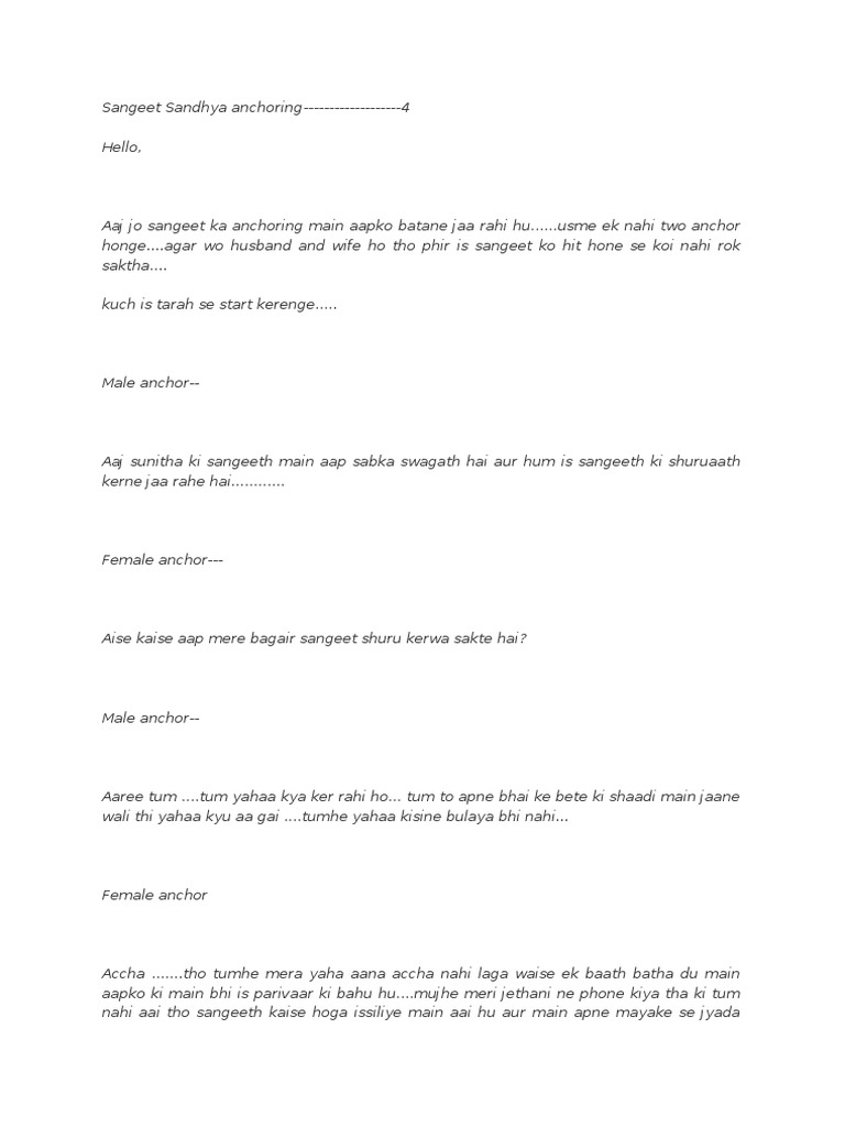 Nice Ladies Sangeet Script | Download Free PDF | Leisure